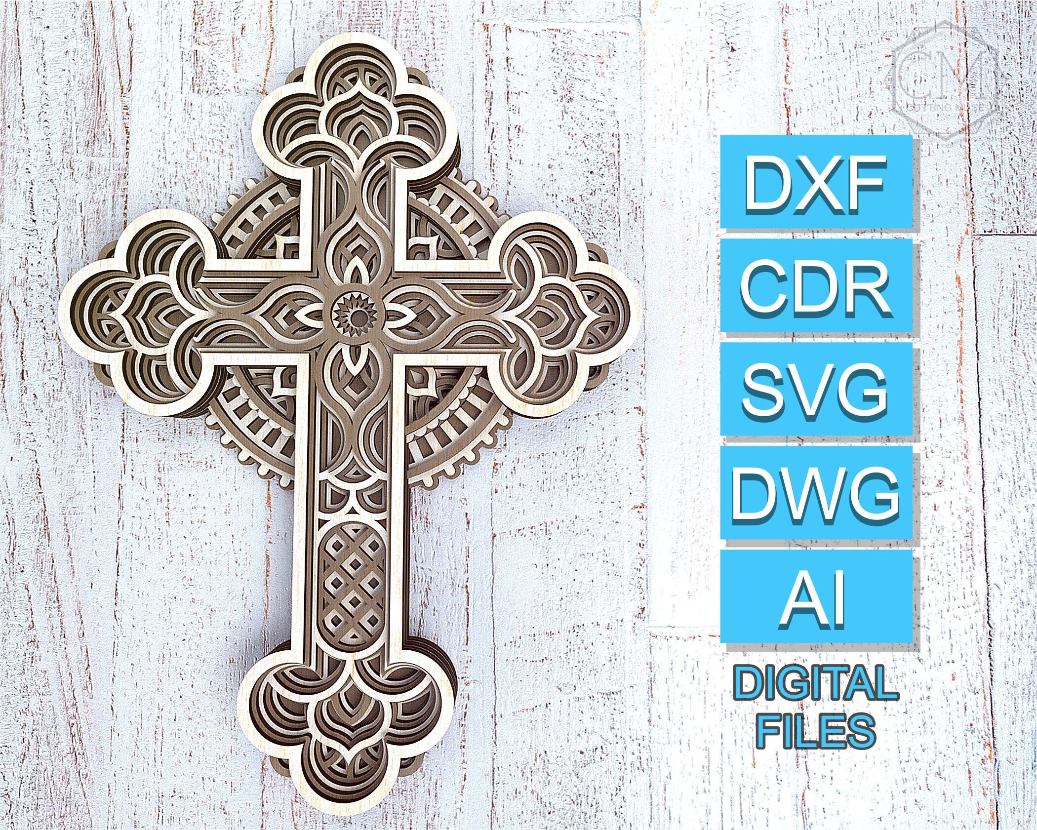 Layered Cross SVG Layered Cross DXF Multilayer Cross 3d | Etsy