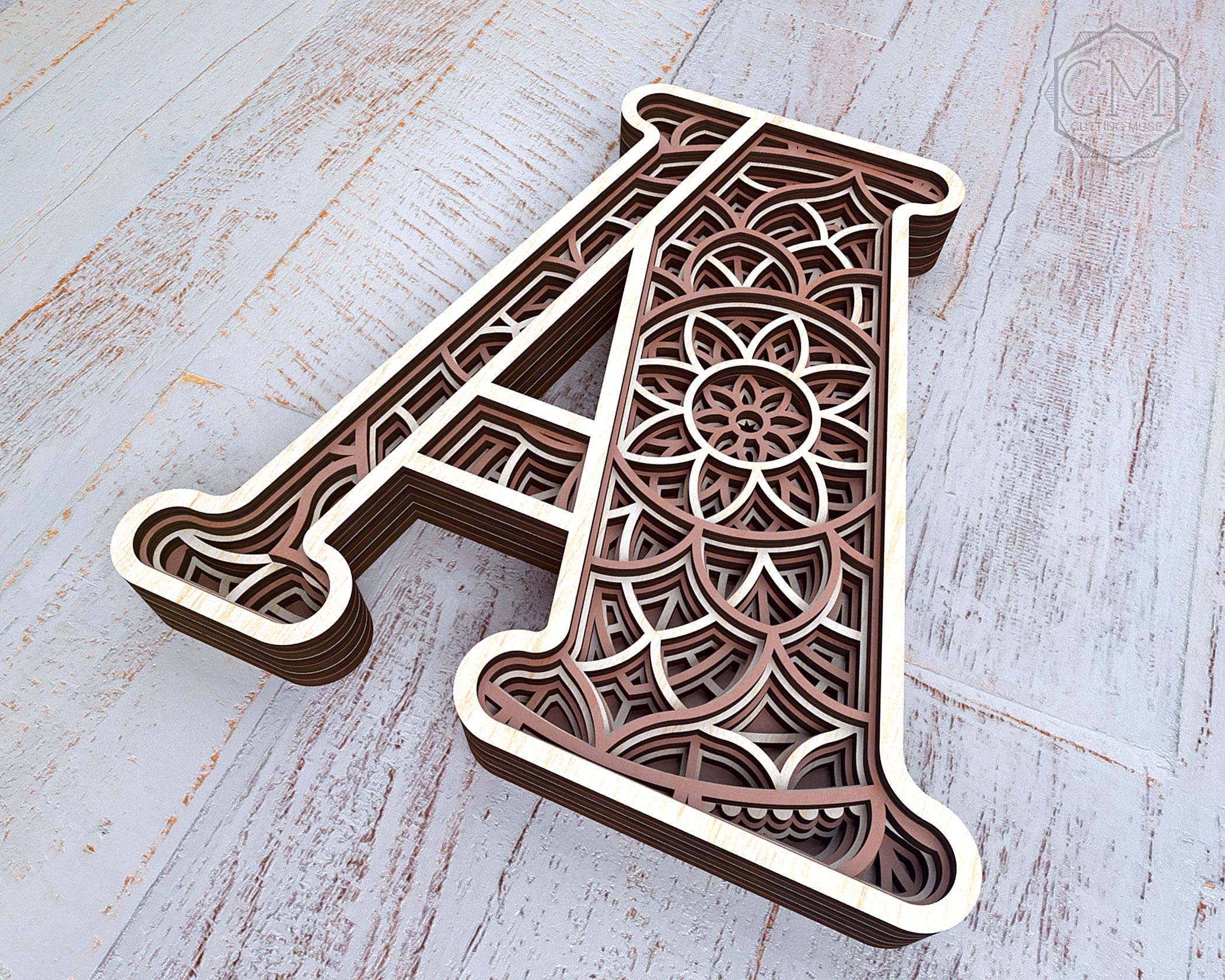 Layered Letter A Layered Letters SVG Multilayer Letters DXF | Etsy