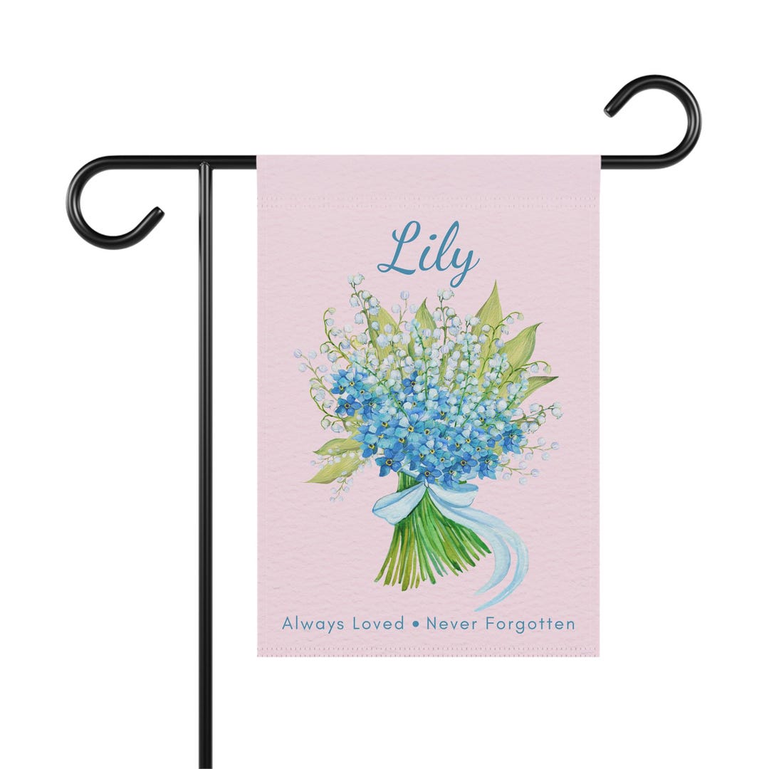 Forget Me Not Personalized Memorial Garden Flag, Yard Decor, Custom ...