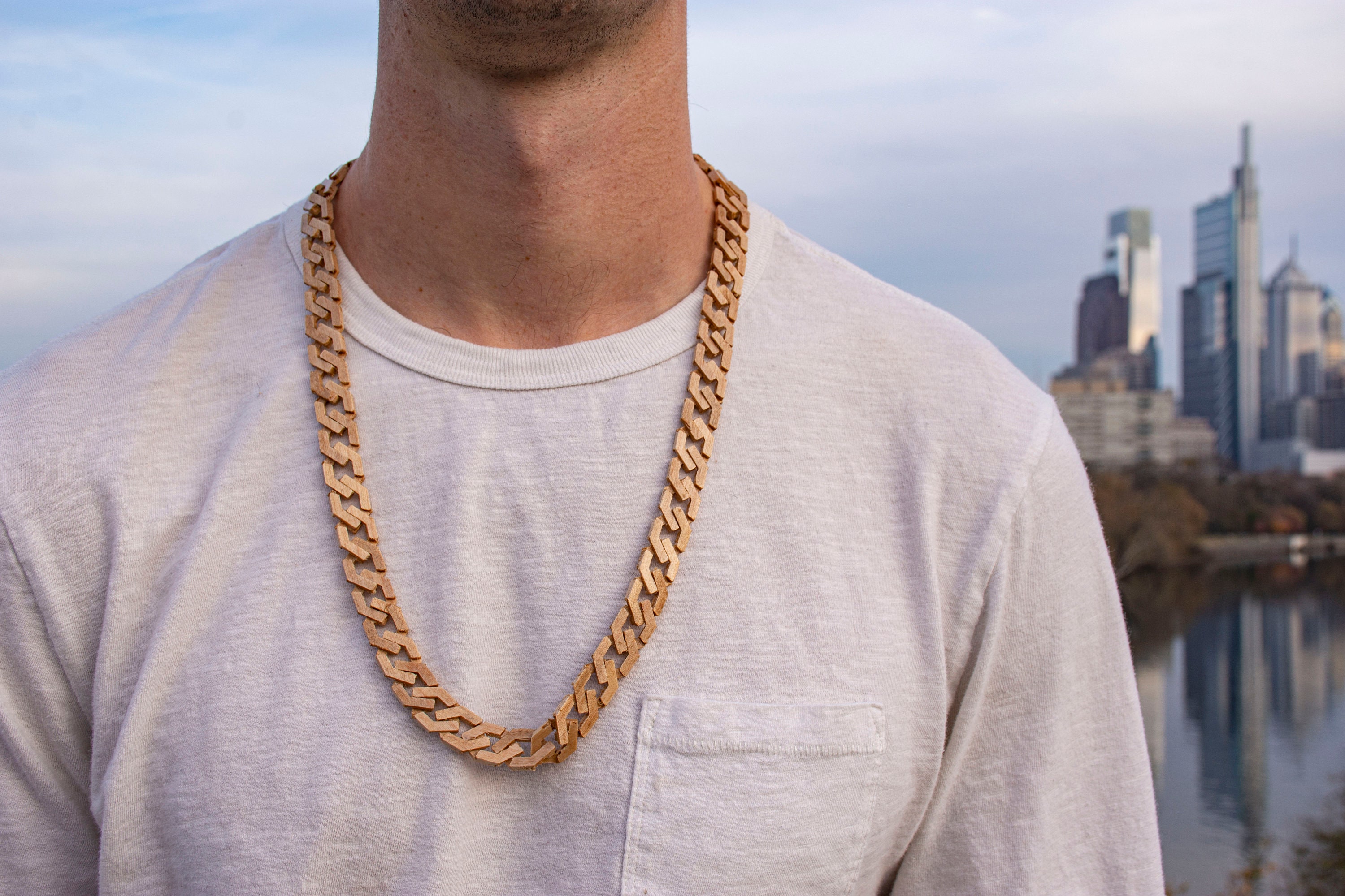 Wood Chain Link Necklace Woodgrain Chain Maple - Etsy