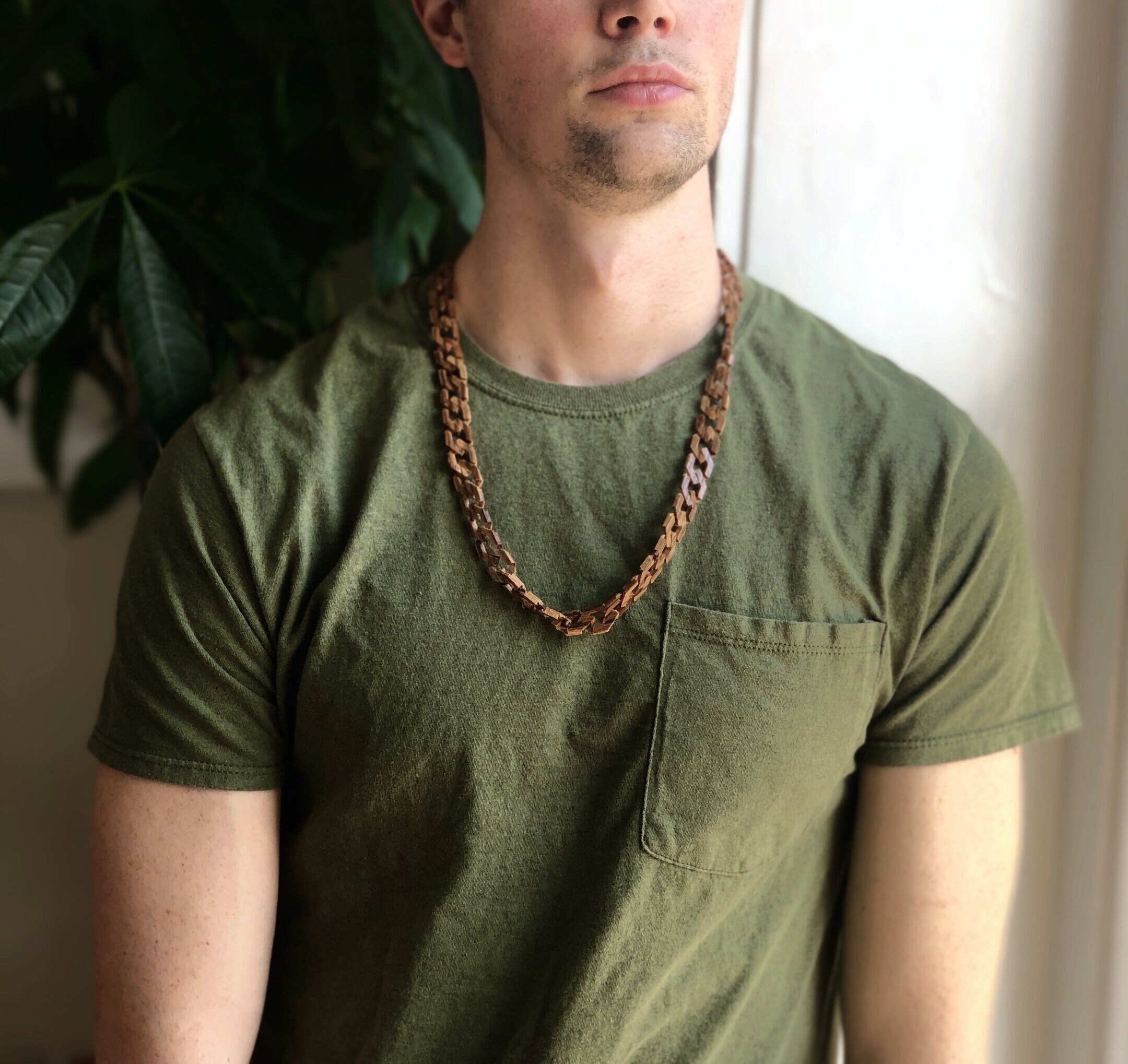 Wood Chain Link Necklace - Woodgrain Chain - Zebra - Etsy