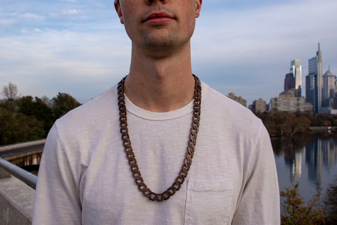 Wood Chain Link Necklace - Woodgrain Chains - Walnut - Etsy