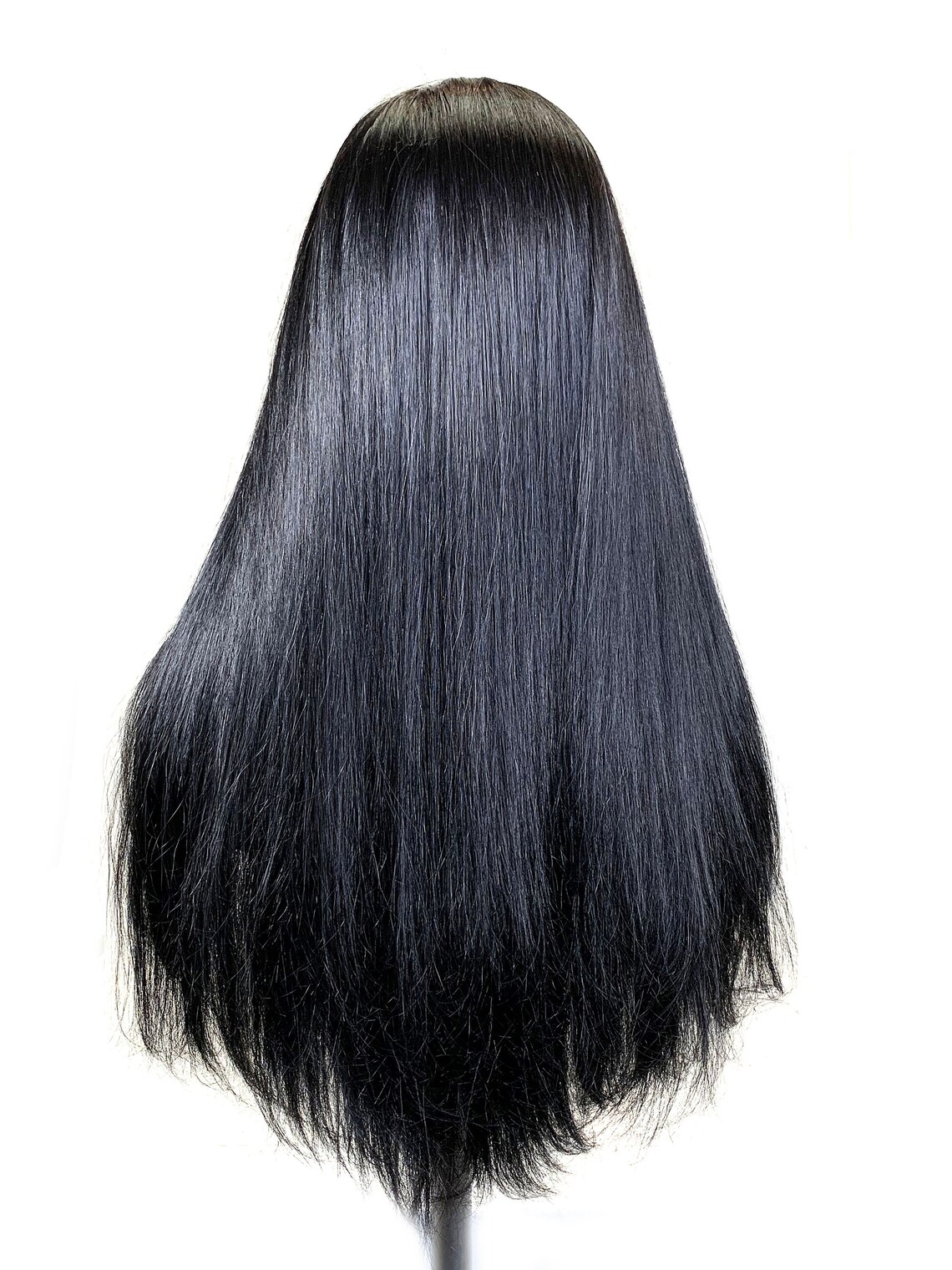100% Human Hair Half Wig, 3/4 Hair Piece Made With Silky Straight 18 ...