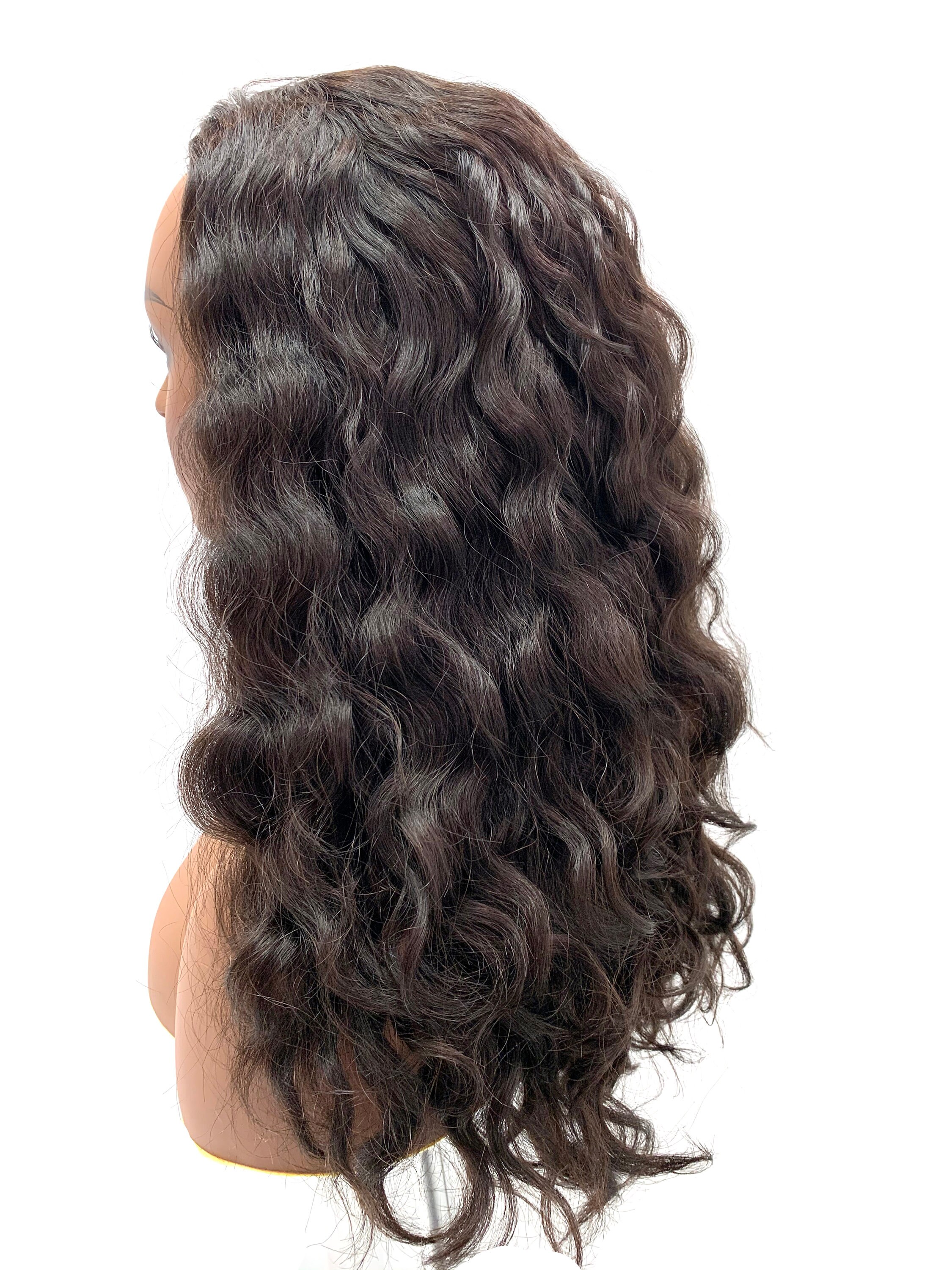 100% Human Hair Half Wig, 3/4 Hair Piece Made With French Wave 14" - Etsy