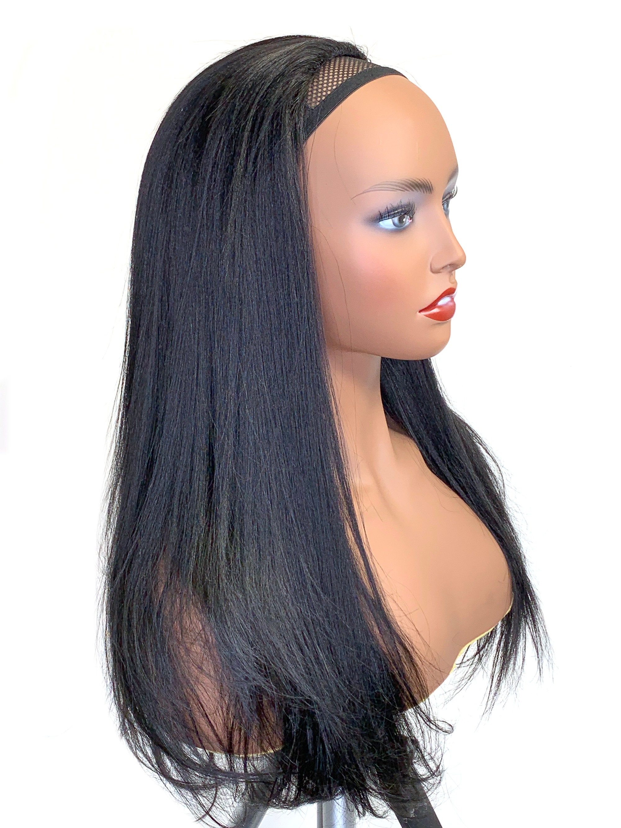 100% Human Hair Half Wig, 3/4 Hair Piece Made With Straight Straight ...