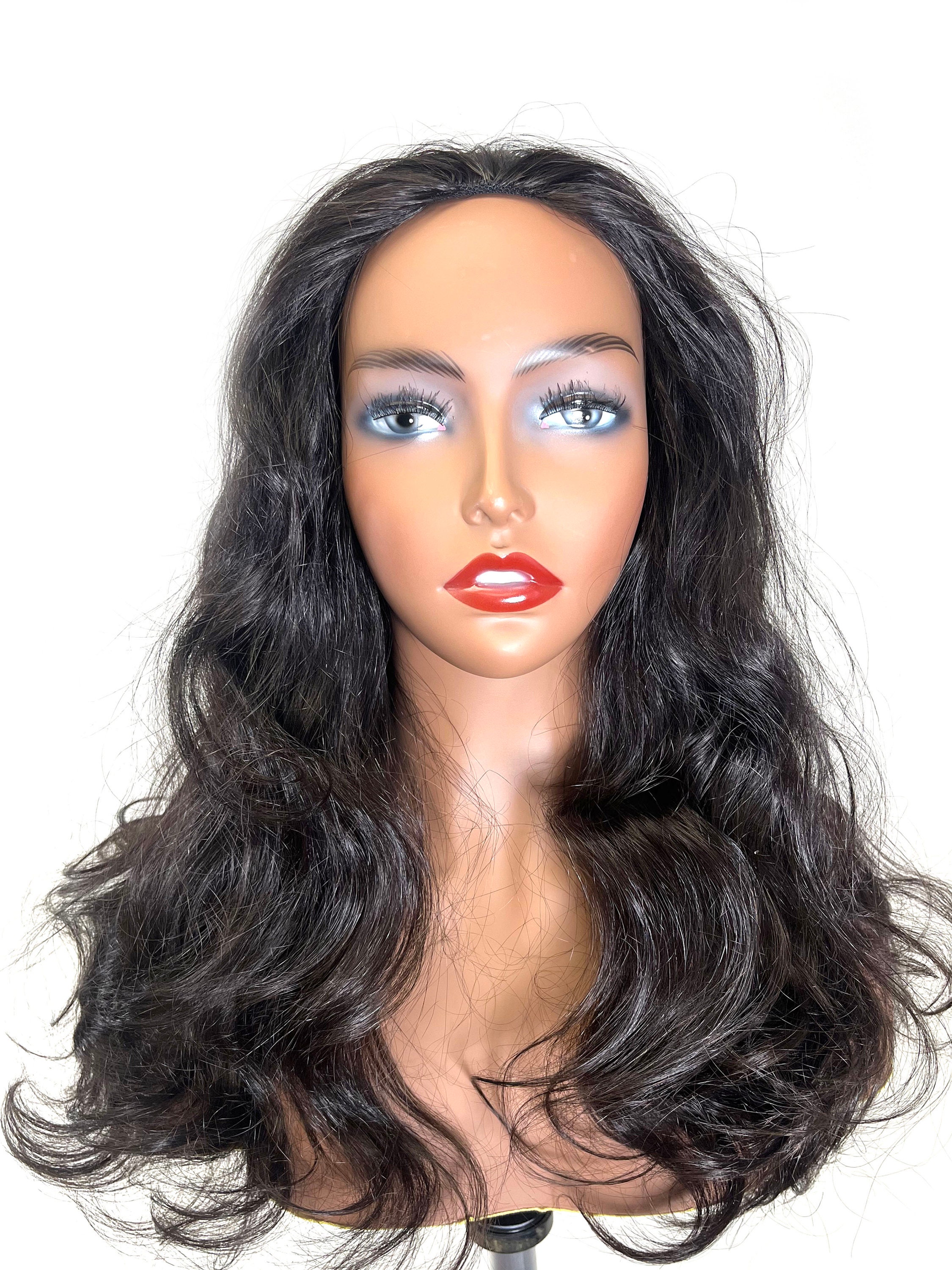 100% Human Hair Half Wig, 3/4 Hair Piece Made With Bodywave 18