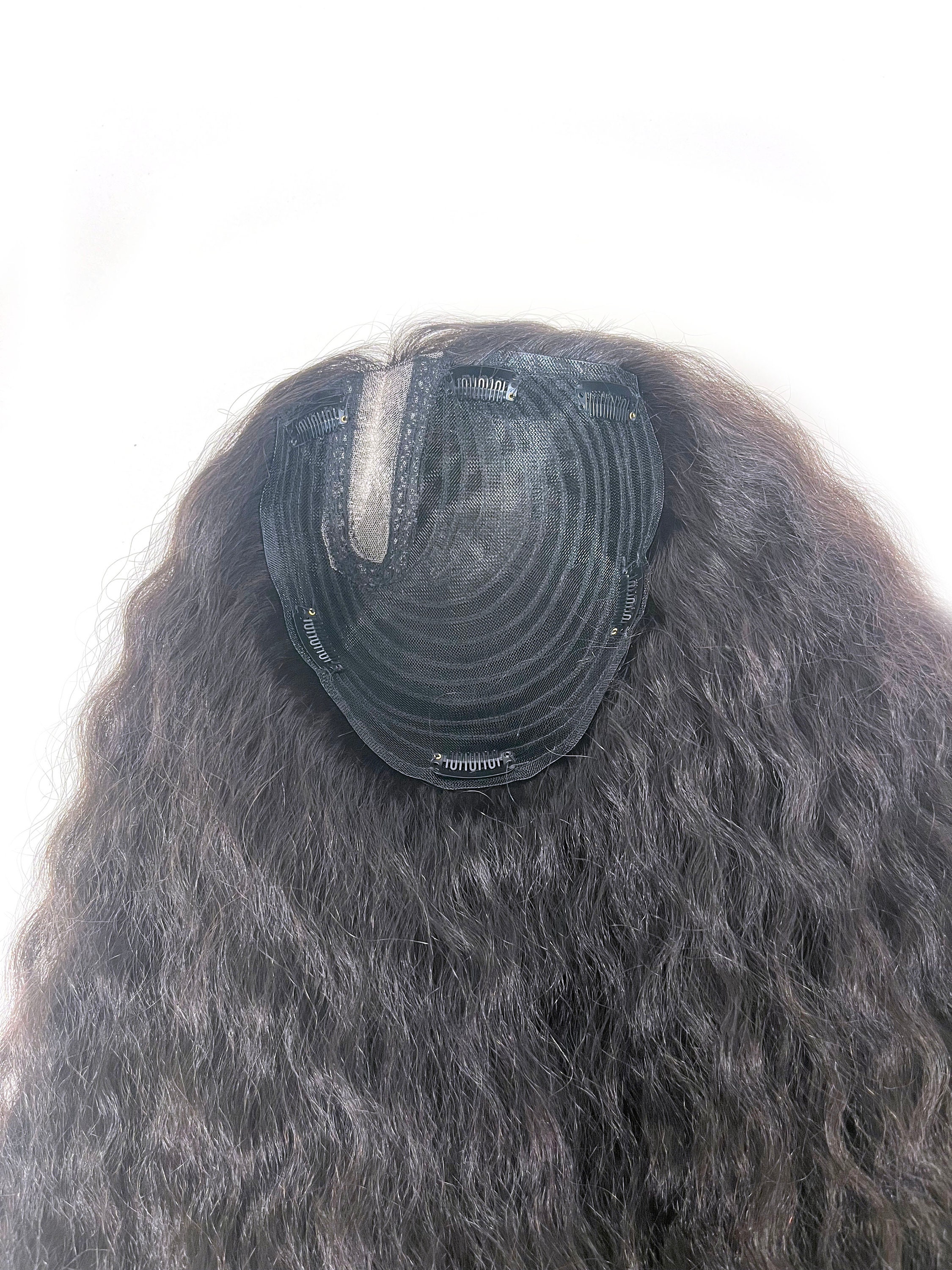 100% Human Hair Topper With Wet & Wave Brazilian Curl 18"- Parted - Etsy