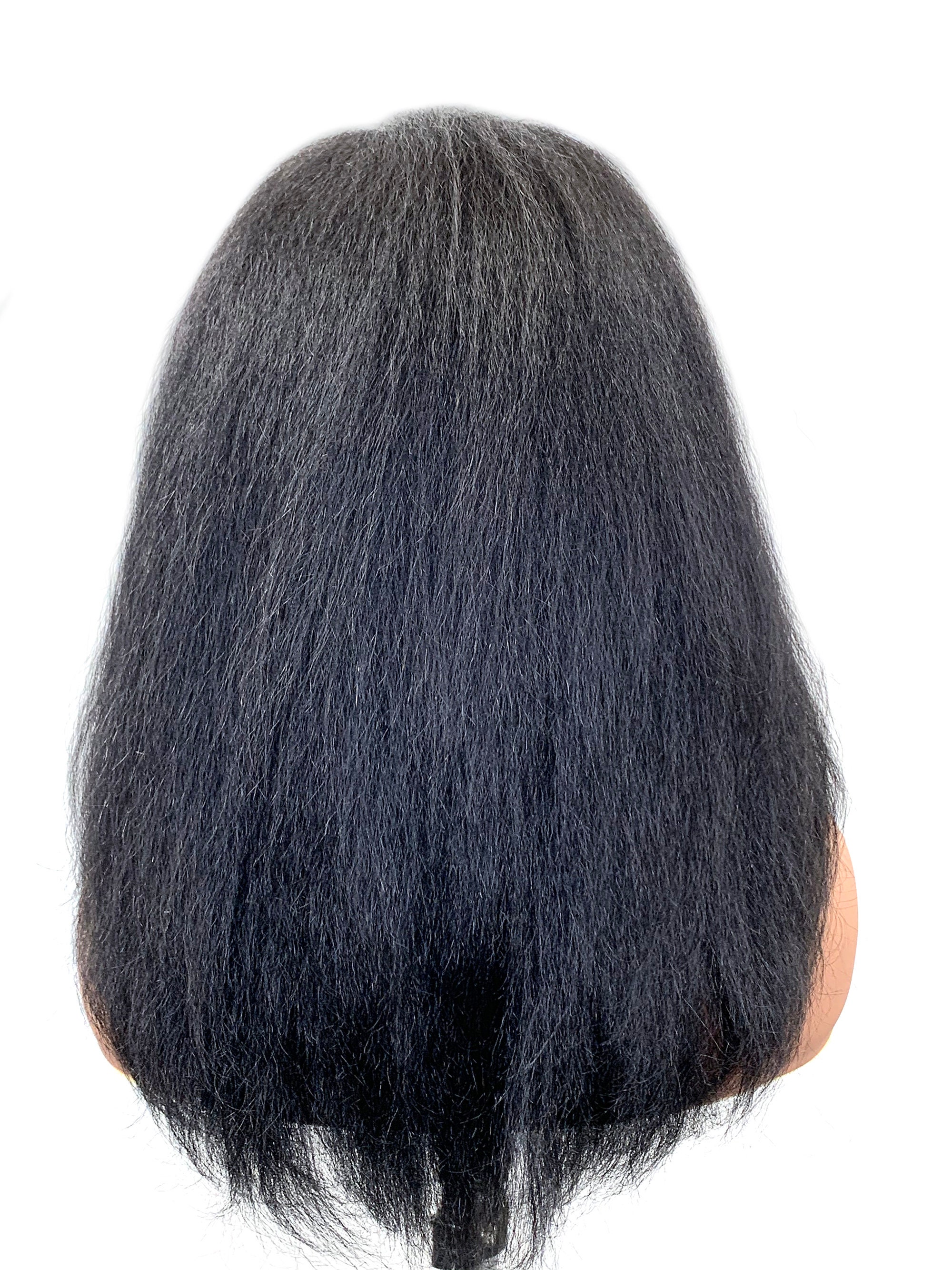 100% Human Hair Half Wig, 3/4 Hair Piece Made With Kinky Straight Hair ...
