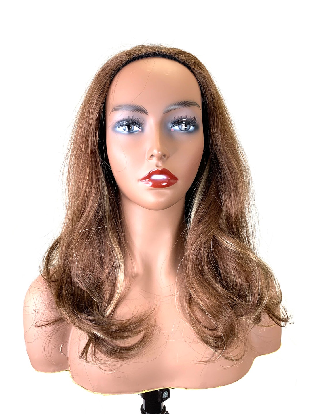 100% Human Hair Half Wig, 3/4 Hair Piece Made With Bodywave 14" - Etsy