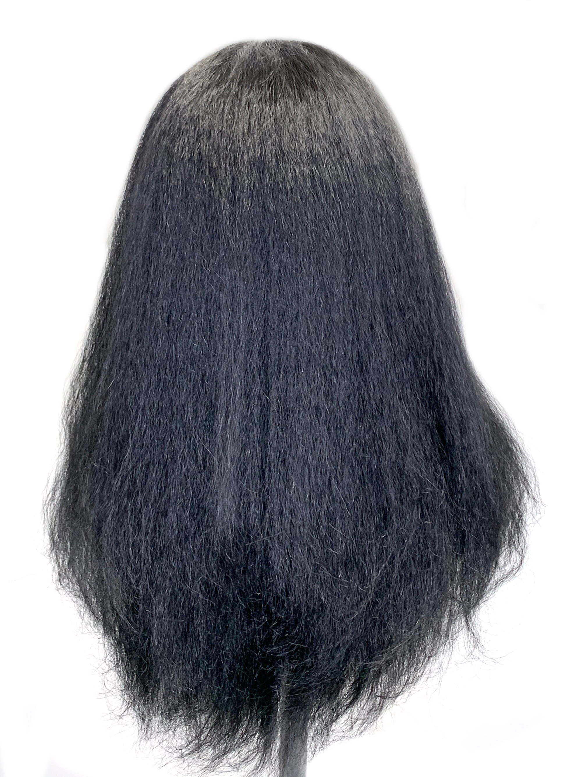 100% Human Hair Half Wig, 3/4 Hair Piece Made With Kinky Straight Hair ...