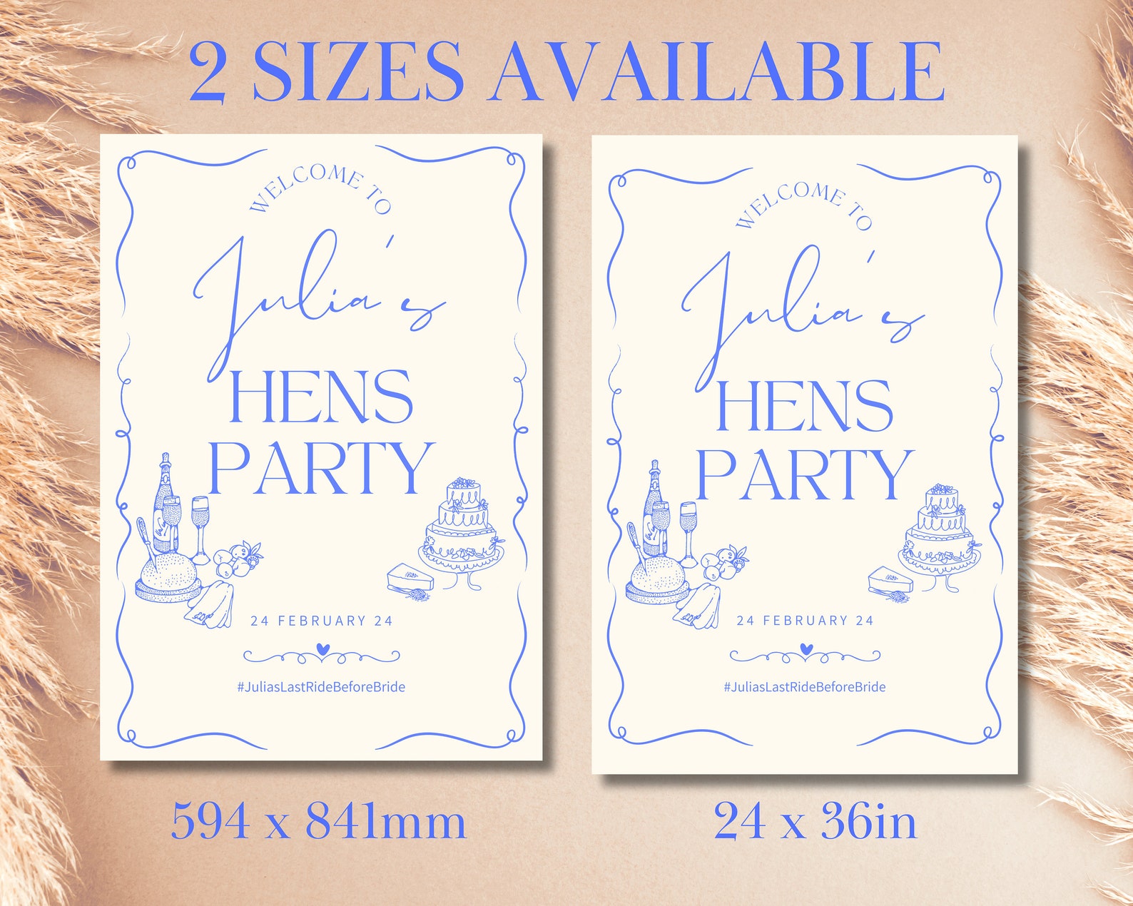 French Themed Aesthetic Hens Party Bridal Shower Sign Editable Hens ...