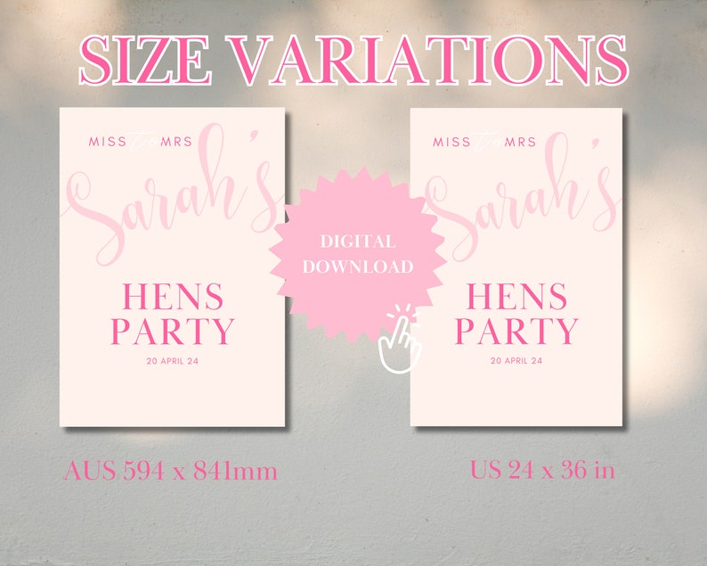 Modern Pink and Beige Hens Party Welcome Sign Template, Printable ...