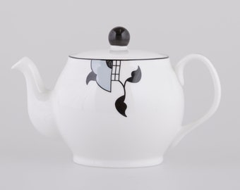 Attractive Art Deco Style Bone China Teapot in the ritzy Design - Etsy UK