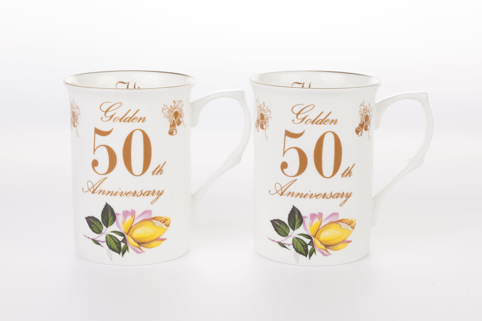 Pair of 50th golden Wedding Anniversary Bone China Mugs - Etsy