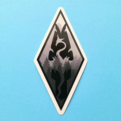 Elder Scrolls Skyrim Dragon Sticker Holographic Vinyl - Etsy