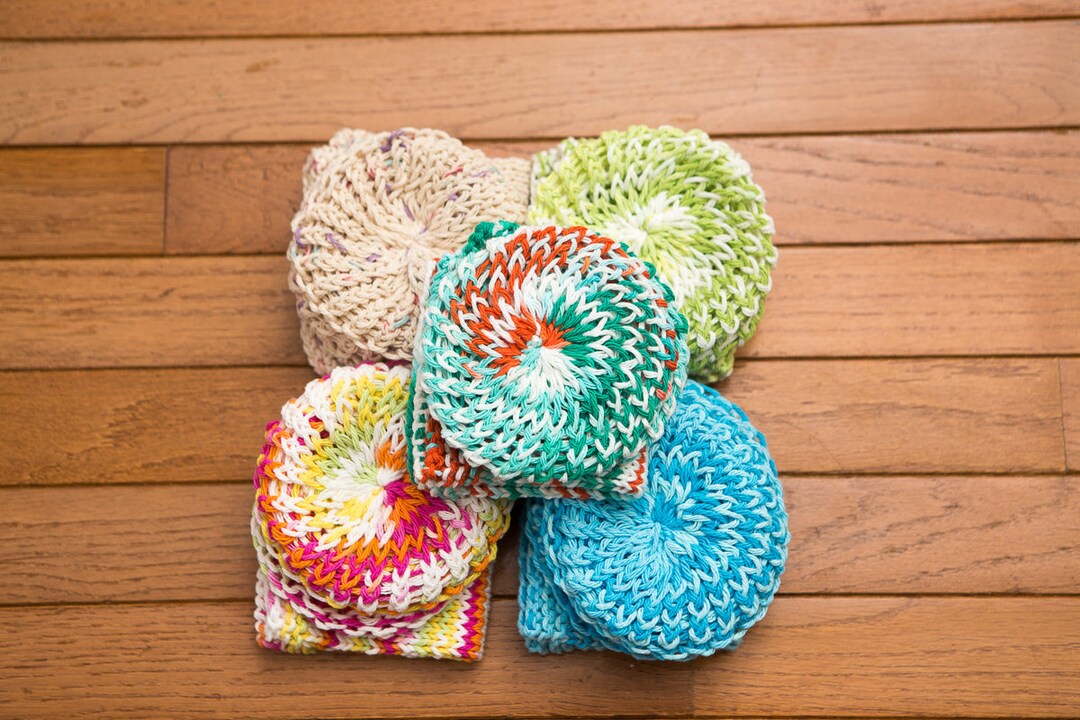 Knit Spa Bath and Shower Set (2 Face Rounds and Washcloth) - Etsy