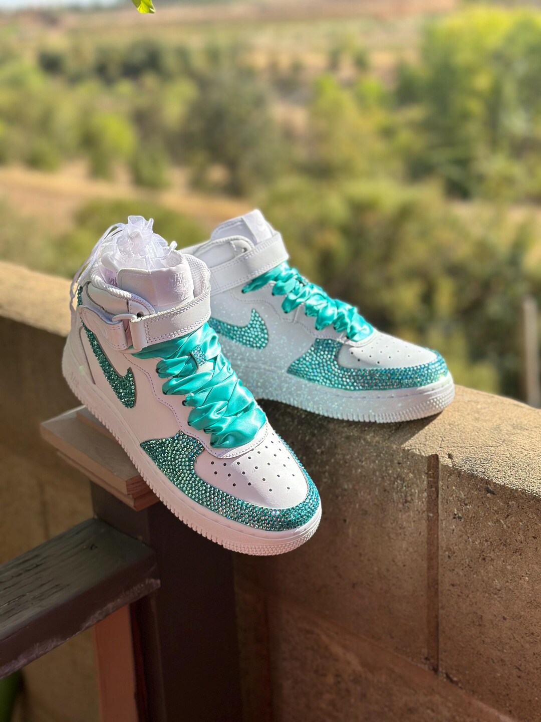 Custom Rhinestone AF1 Hightop Shoes: Bride Bling Sneakersgift - Etsy