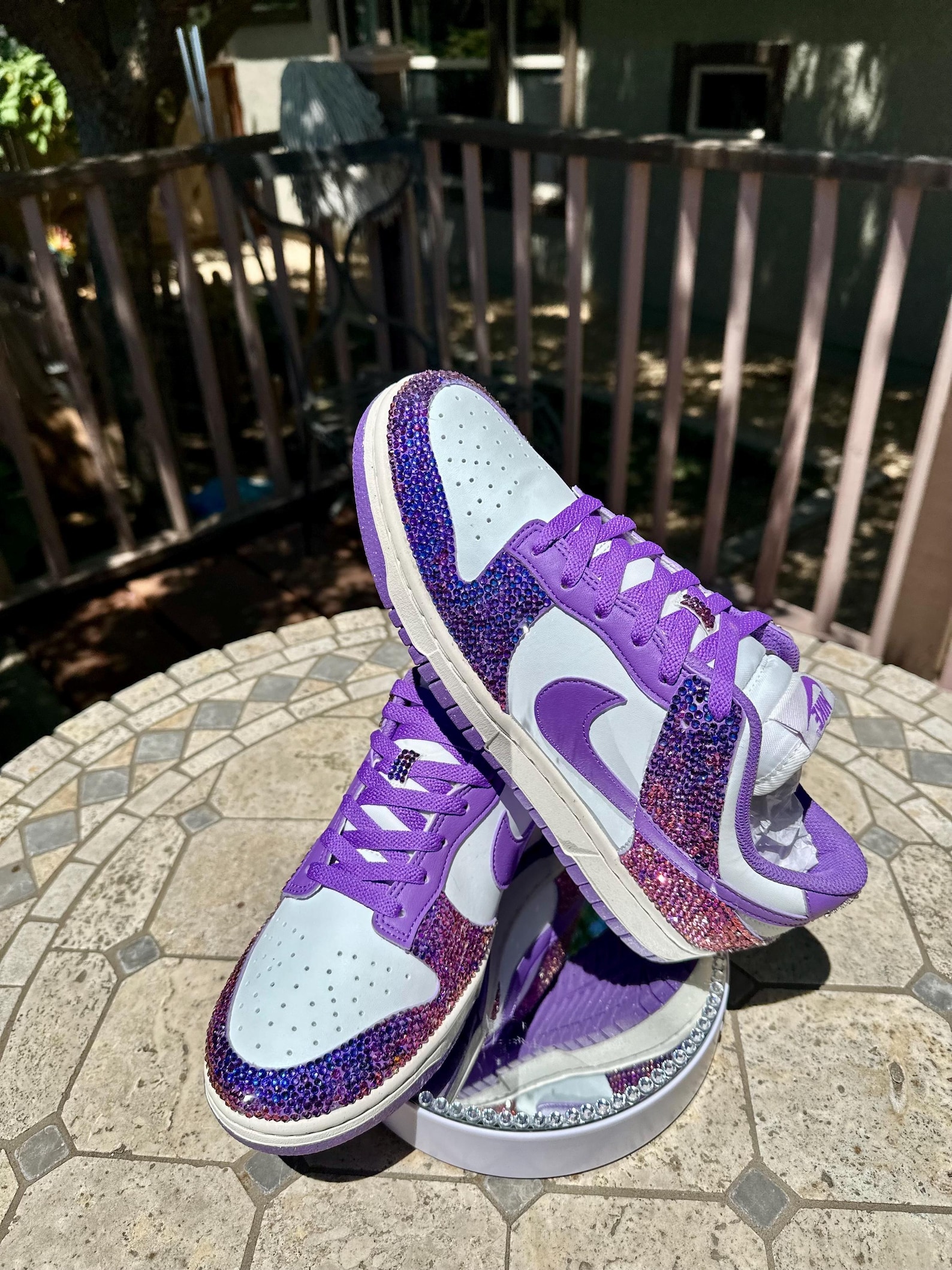 Bling Nike Dunk Shoes, Purple Sneaker Ball Shoes, Rhinestone Sneakers ...