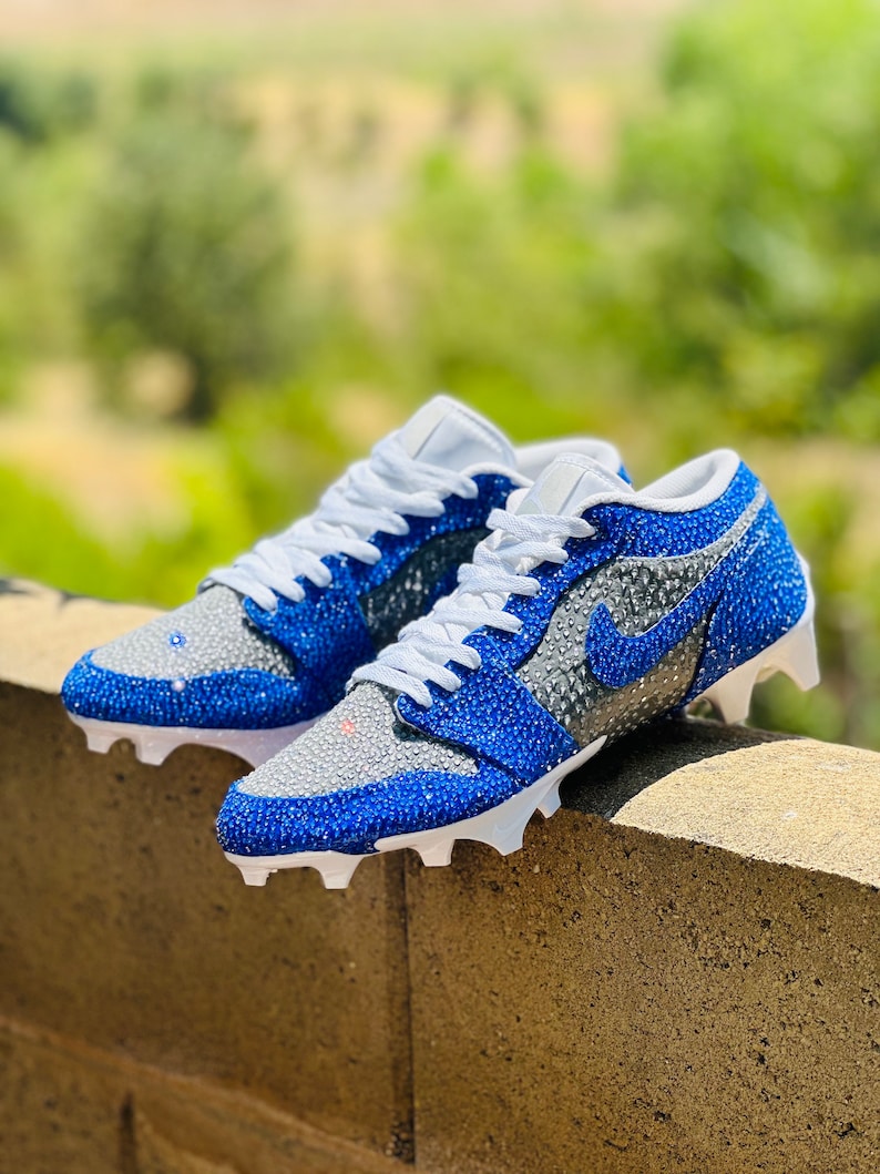 Custom Rhinestone Nike Football Cleats, Hand-painted - Etsy