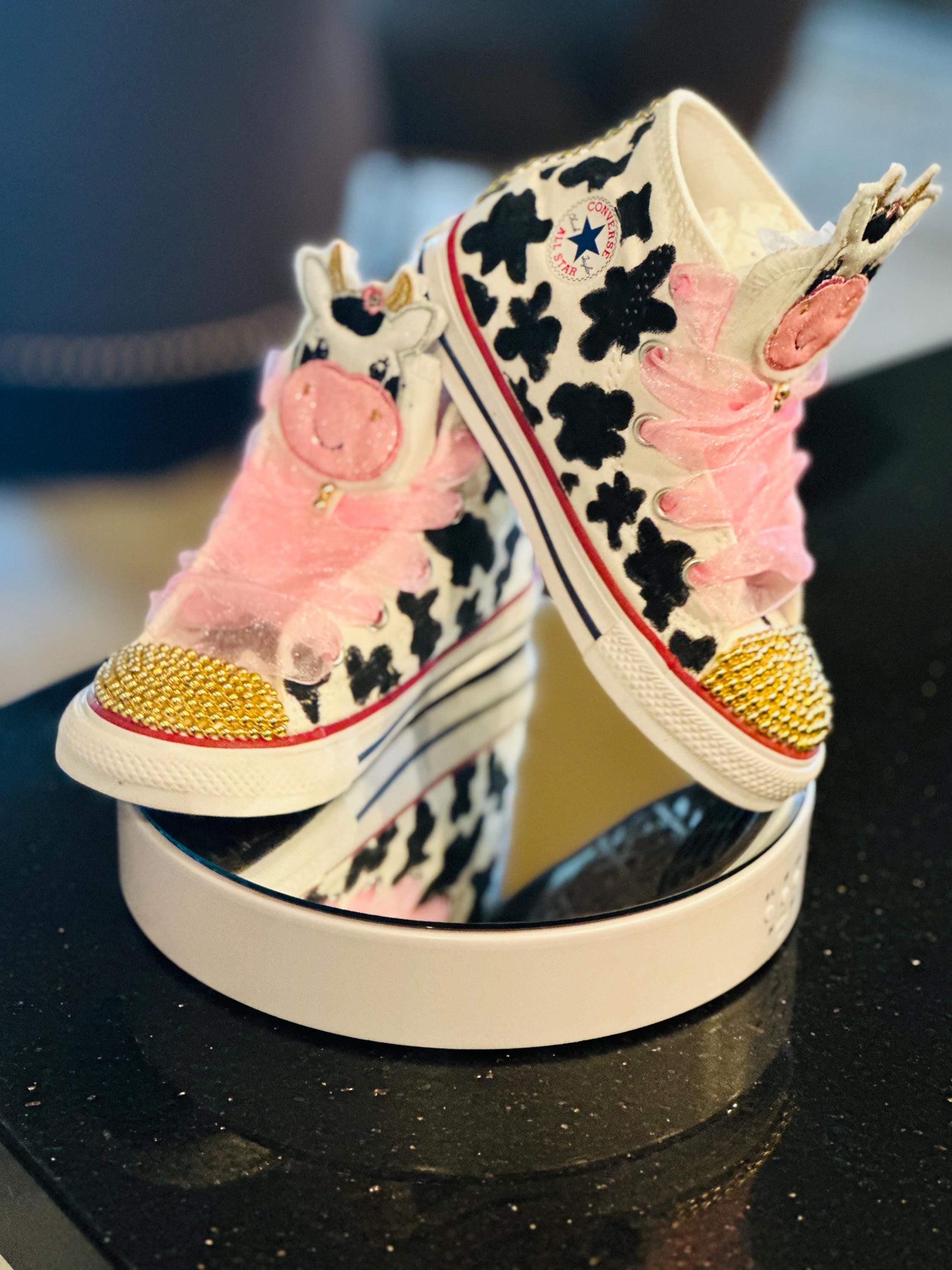 Cow Print Converse Shoes Kids Cow Converse Shoes Kids Farm Hightop Sneakers Kids Gift