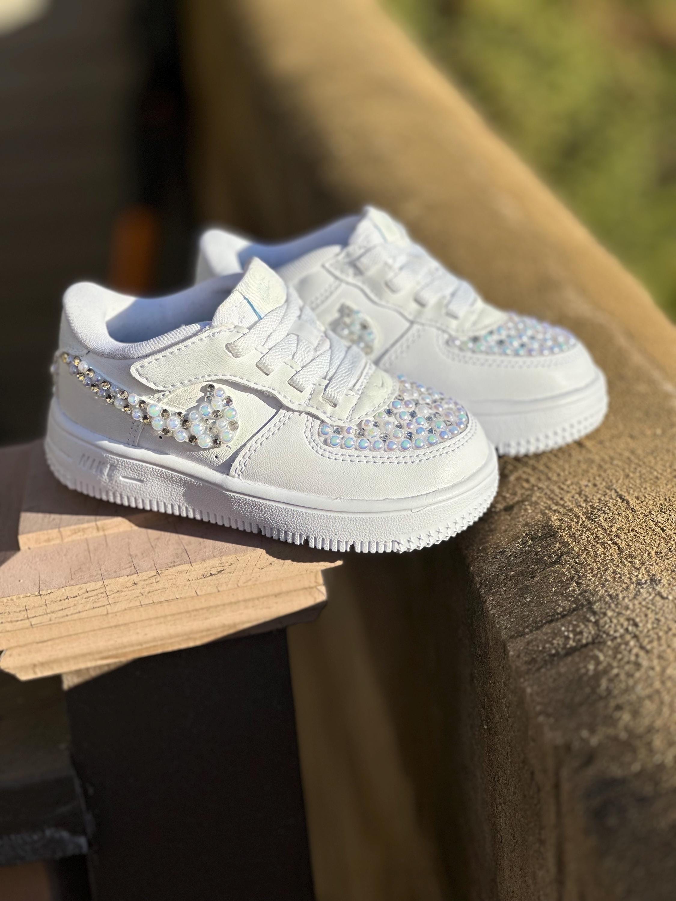 Custom Baby AF1 Pearl Rhinestone Nike Toddler/kids Shoesgift - Etsy