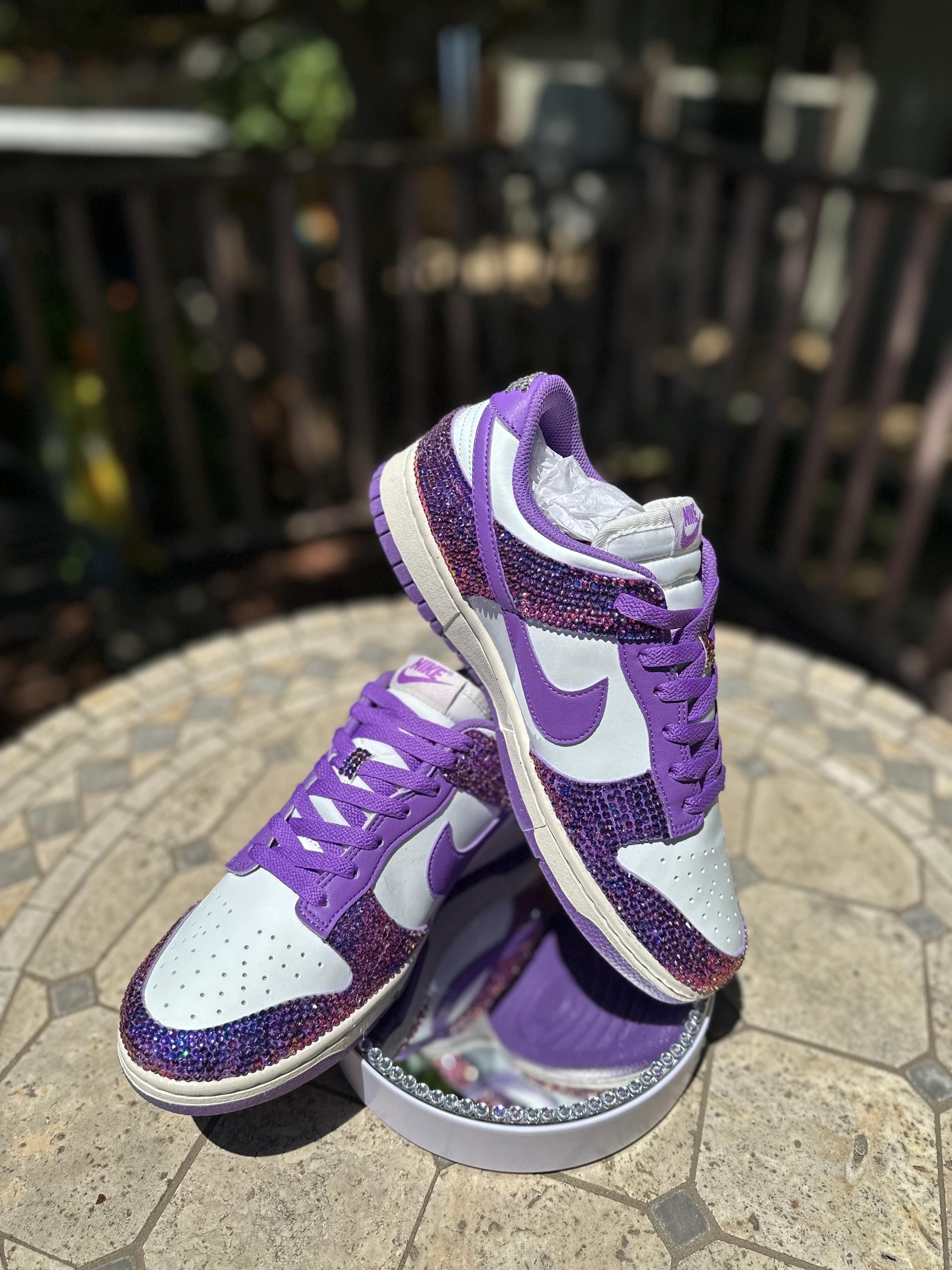 Bling Nike Dunk Shoes, Purple Sneaker Ball Shoes, Rhinestone Sneakers ...