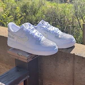 Custom Bling Af1s Shoes, Wedding Rhinestone Shoes, Hand Placed Stones ...
