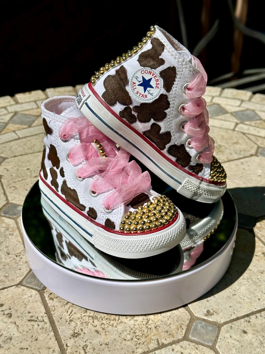 Brown Cow Print Converse Shoes, Kids Cow Converse Shoes, Kids Farm ...
