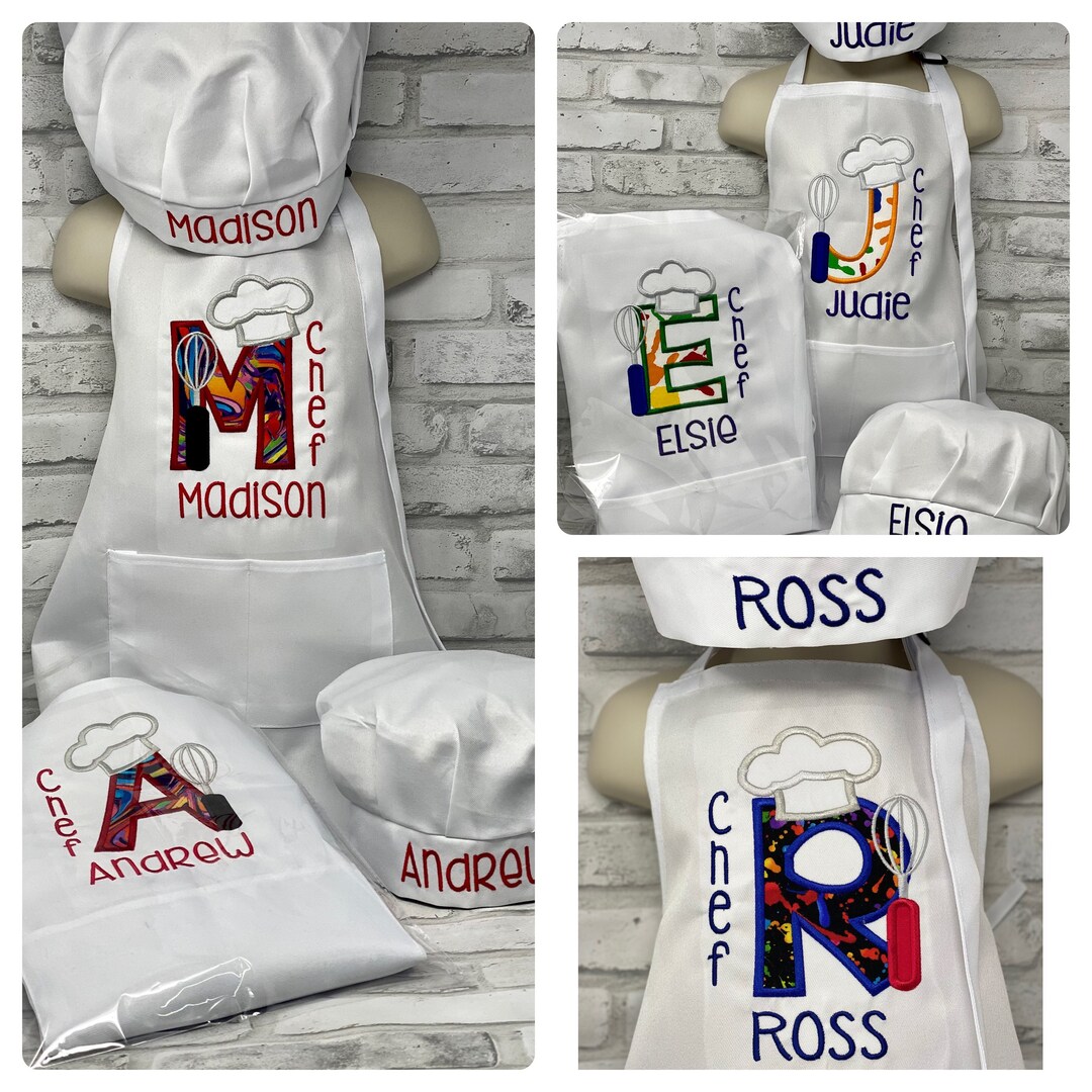 KIDS Chef APRON With Name, Toddler Baking Apron Chef Outfit ...