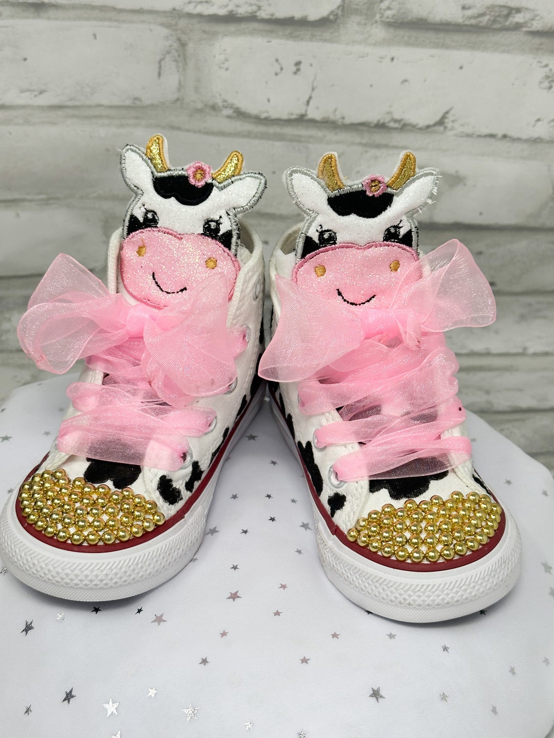 Cow Print Converse Shoes, Kids Cow Converse Shoes, Kids Farm Hightop ...