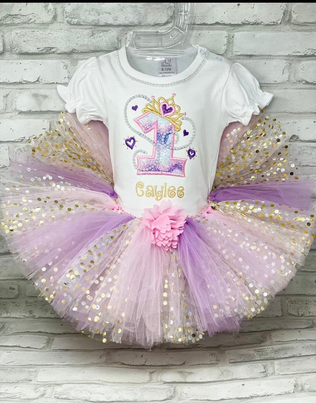 PRINCESS Tutu Outfit, Baby 1st BIRTHDAY Titu Set, Pearl Shirt, Girl ...