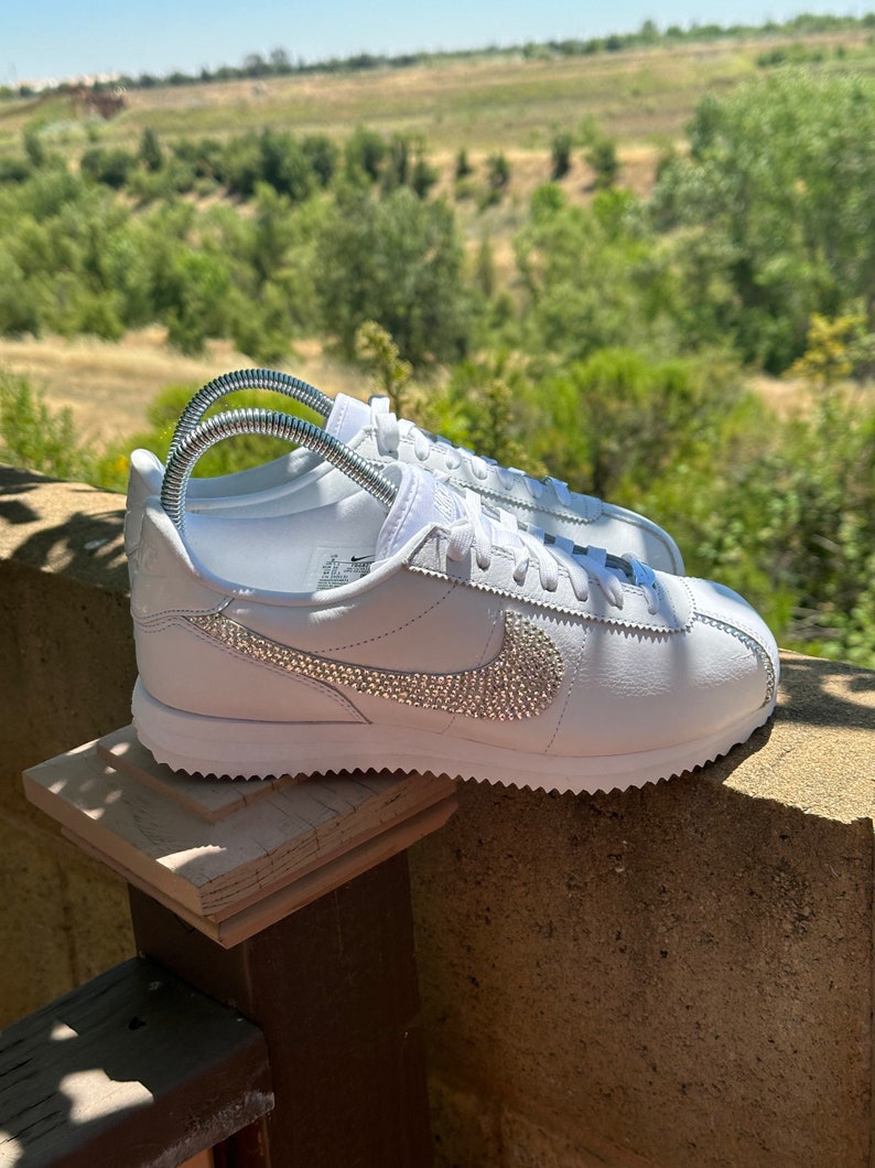 Ready to Ship Bling Nike Cortez Shoes Size 8W, Bling Bridal Shoes ...
