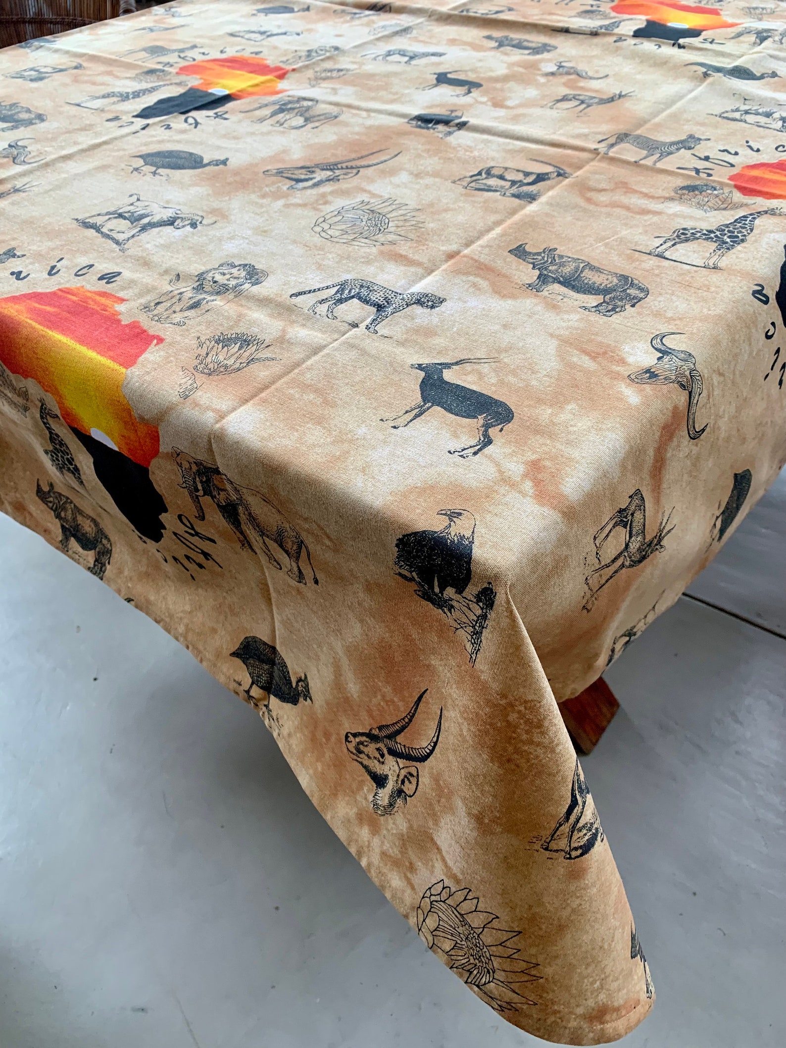 Africa Sunset Table Cloth 3m X 140cm, Table Cloth, Table Decor ...