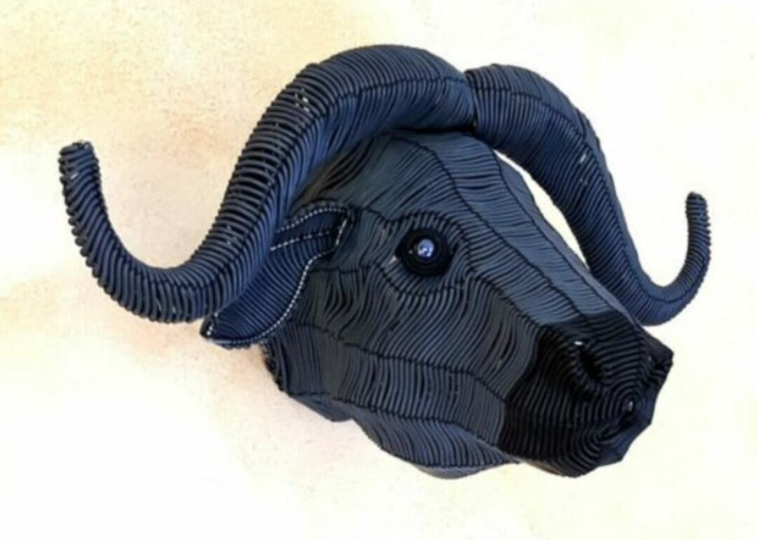 Buffalo Telephone Wire Trophy Head 21, Buffalo Wire Wall Decor ...