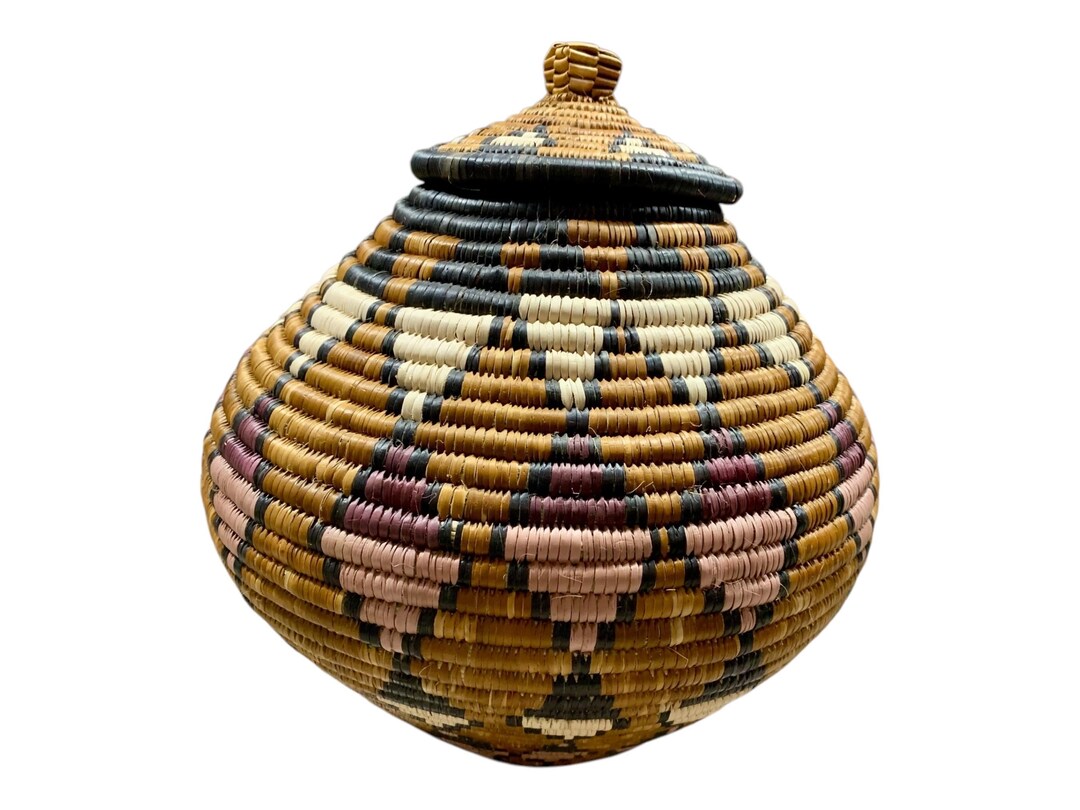 Zulu Traditional Basket With a Lid 32cm 12.6", Ukhamba Lid Basket South ...