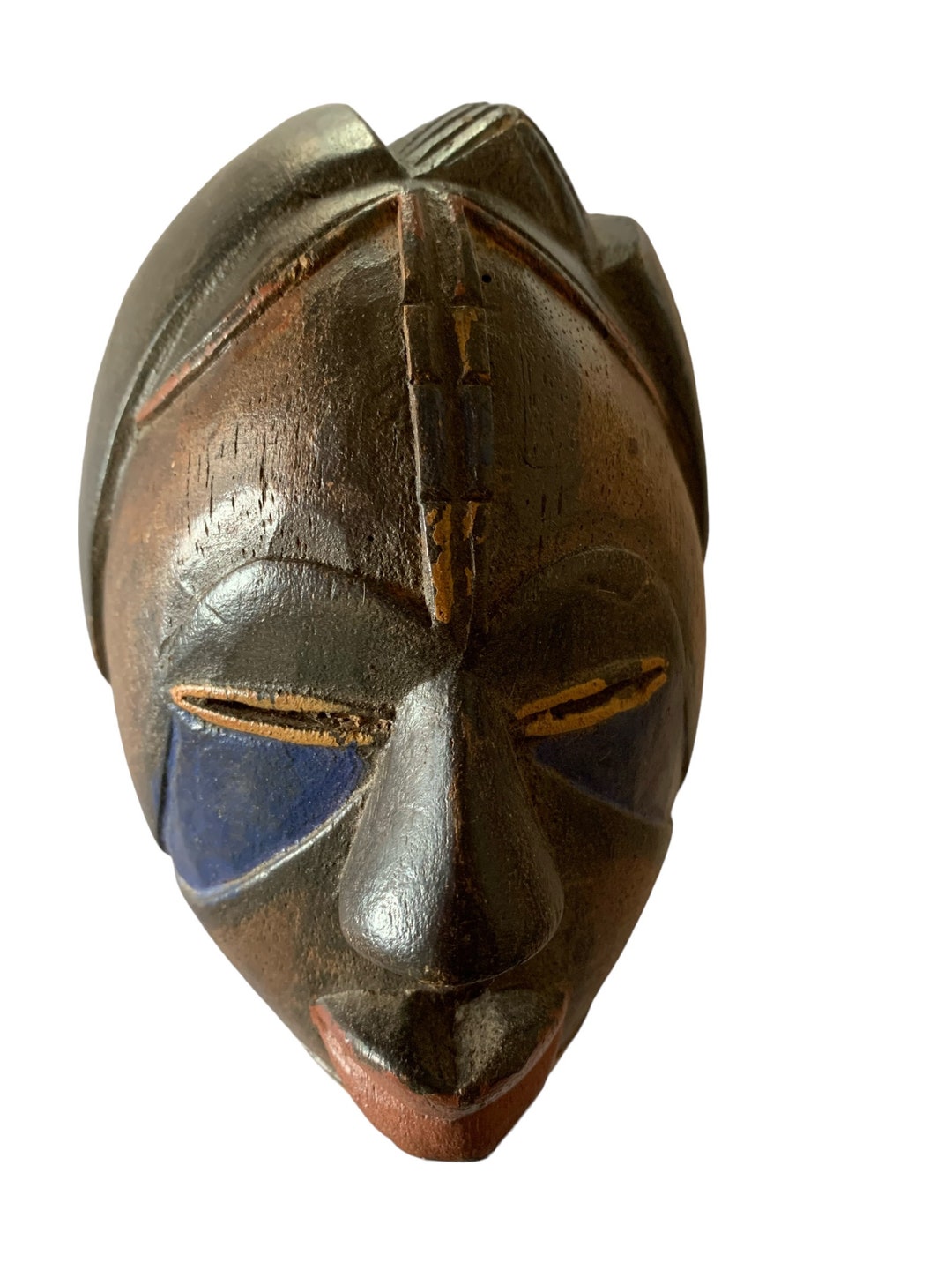 African Wooden Mask 6.7", Cameroon Mask, African Decor, Wood Mask, Wall ...