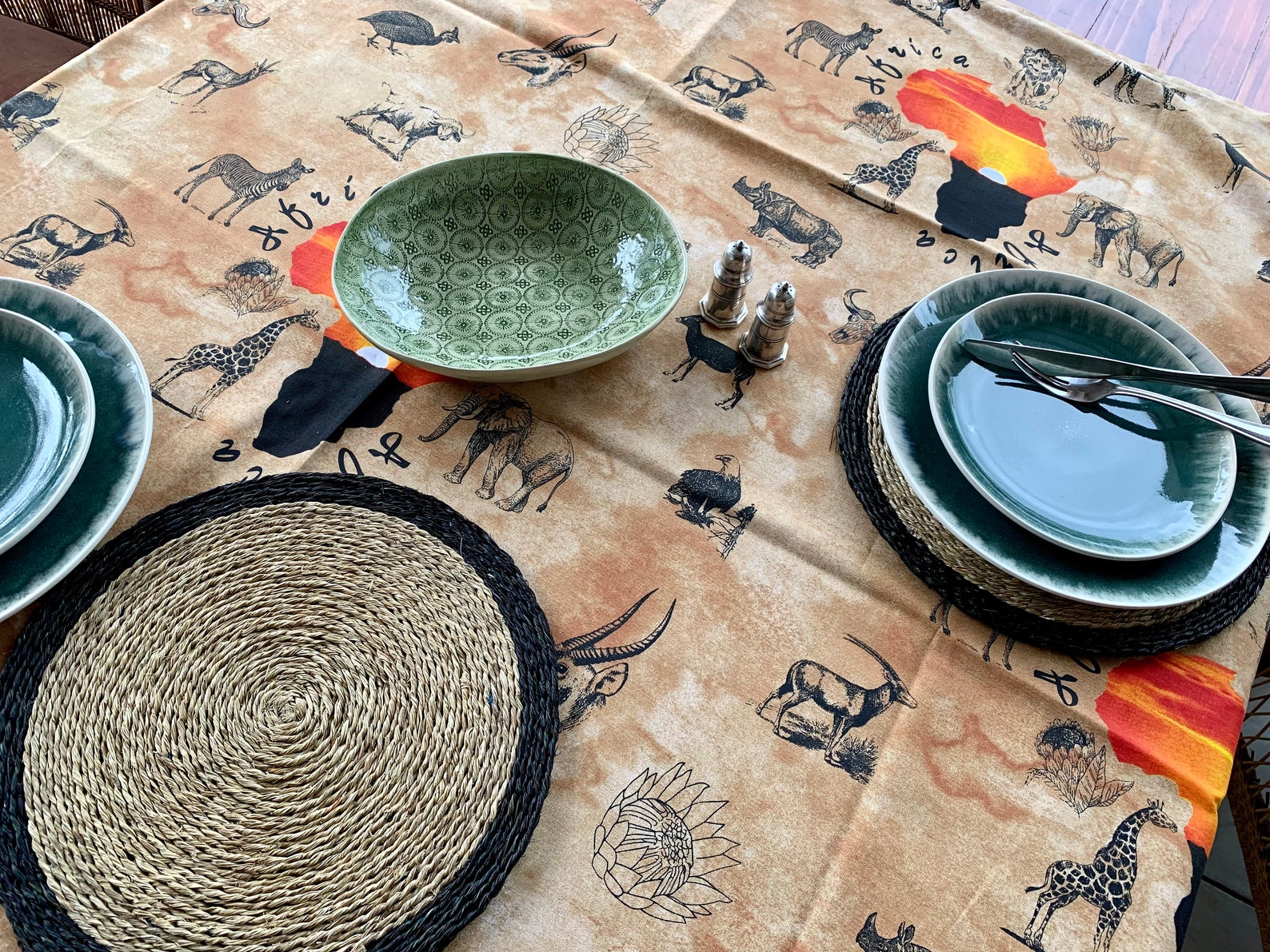 Africa Sunset Table Cloth 3m X 140cm, Table Cloth, Table Decor ...