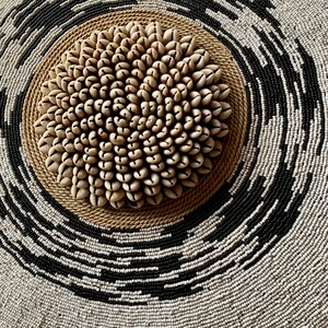 African Beaded Shield 55cm 22", Beaded and Cowrie Shell Shield, African ...