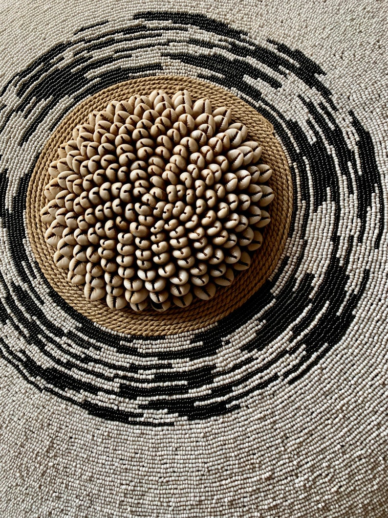 African Beaded Shield 55cm 22 Beaded and Cowrie Shell - Etsy