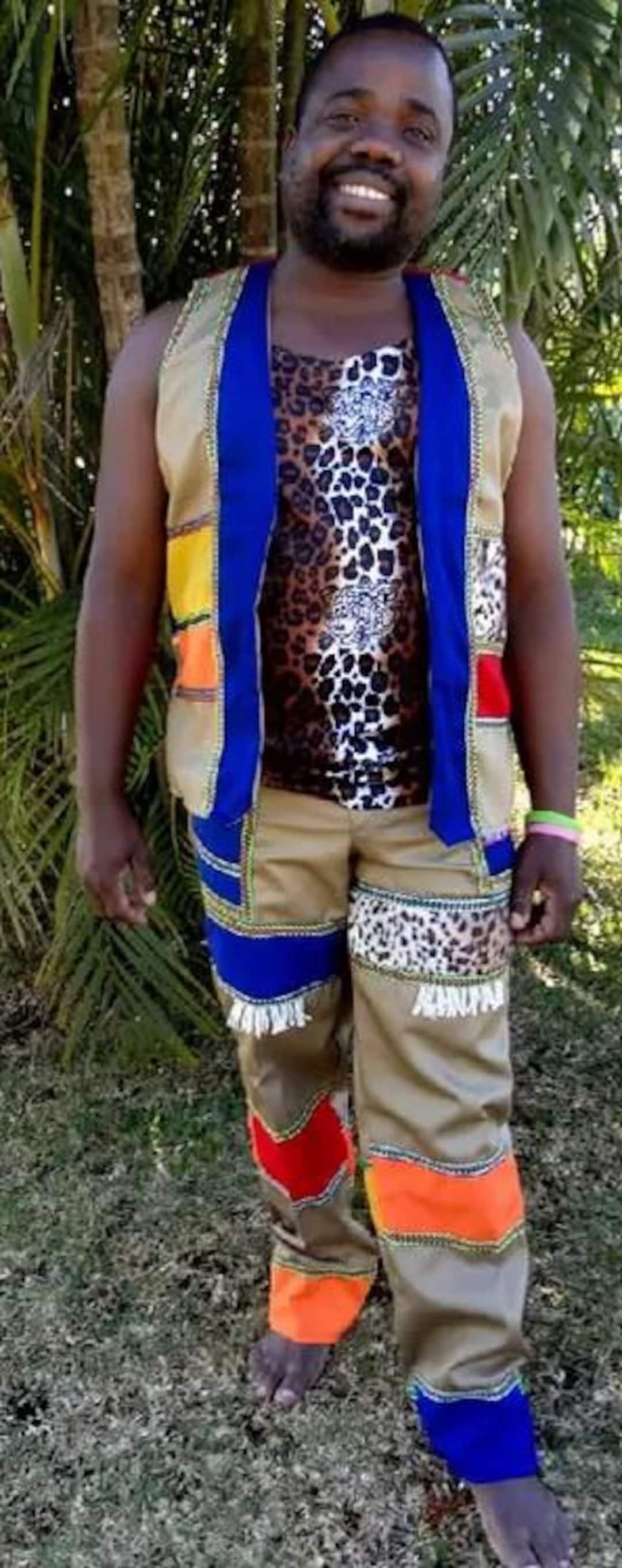 Umblaselo – Zulu Mens Trouser and Waistcoat Set, Traditional Zulu ...