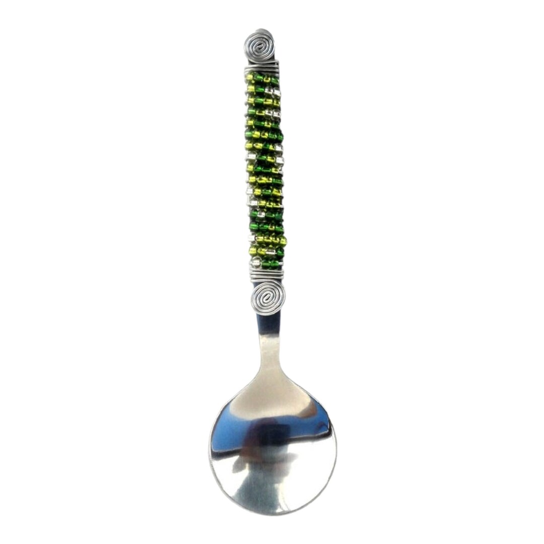 Full Beading Sugar Spoon, African Beaded Cutlery, Beaded Fork ...