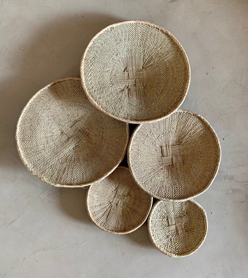 Tonga Binga Wall Basket Set of 5, 8" - 15.5" 20cm - 40cm, Binga Baskets ...