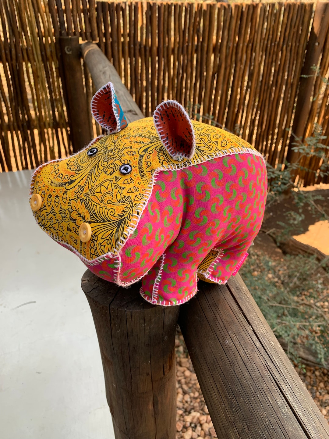 Shweshwe Hippo Large 9", Shweshwe Toy, Hippo Toy, Hippo Plush, Plush ...