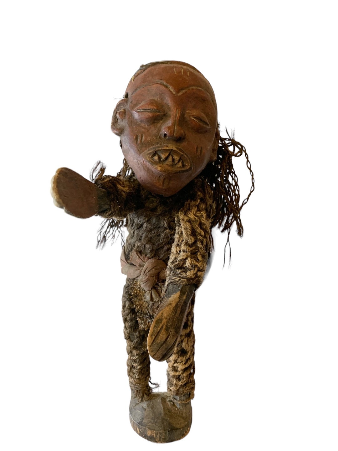 Very Rare Vintage African Traditional Fetish Doll of the Chokwe Tribe of Angola 11.4", African ...