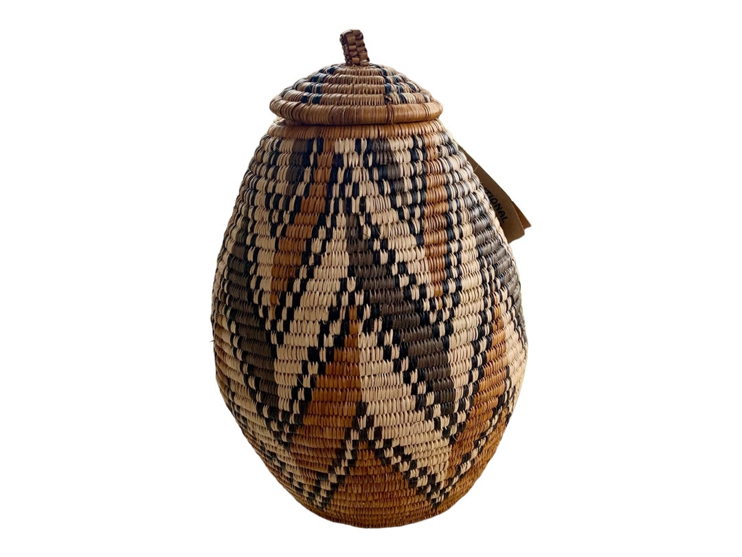 Zulu Traditional Basket With a Lid 30cm 11.8, Ukhamba Lid Basket South ...