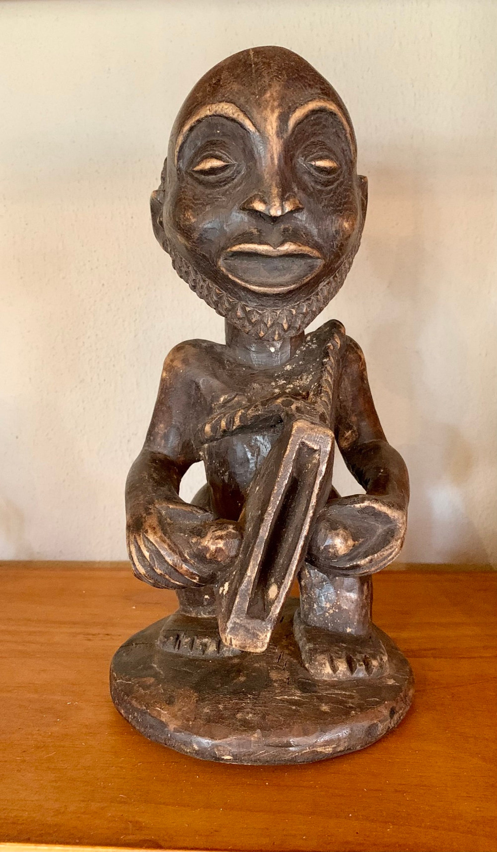 African Sculpture, Baule Male Figure Drummer, African Wood Carving ...
