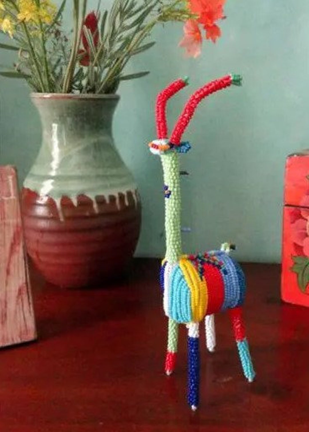 Beaded Springbok Handmade Wire Animal African Curio, Wire Animals ...
