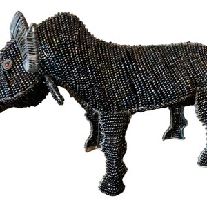 Beaded Handmade African Buffalo 11.4" Unique Gifts African Decor ...