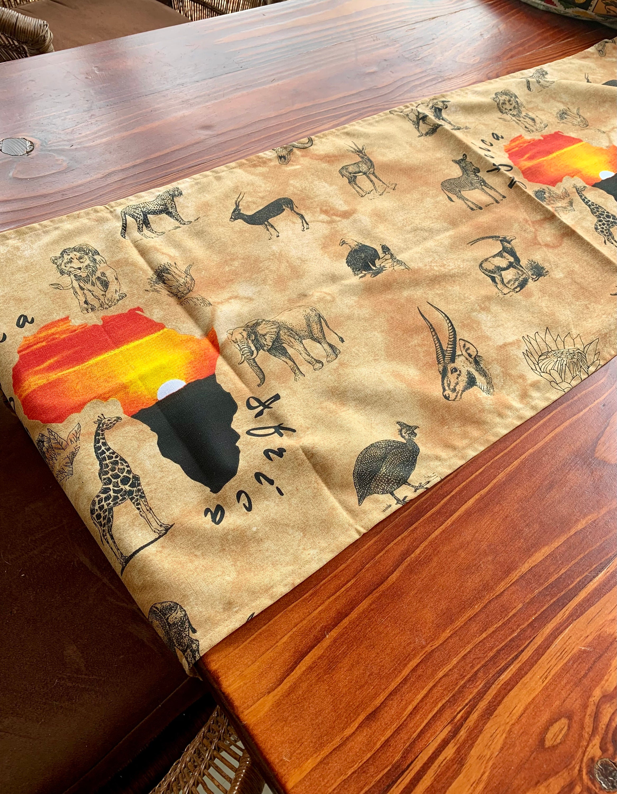 Africa Sunset Table Runner 1.5m X 40cm, Table Cloth, Table Decor ...
