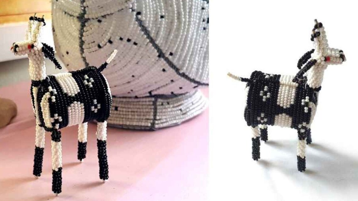 Beaded Goat, Handmade Wire Animal, African Curio, Wire Animals, Beaded ...